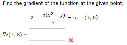 Solved Find the gradient of the function at the given point. | Chegg.com