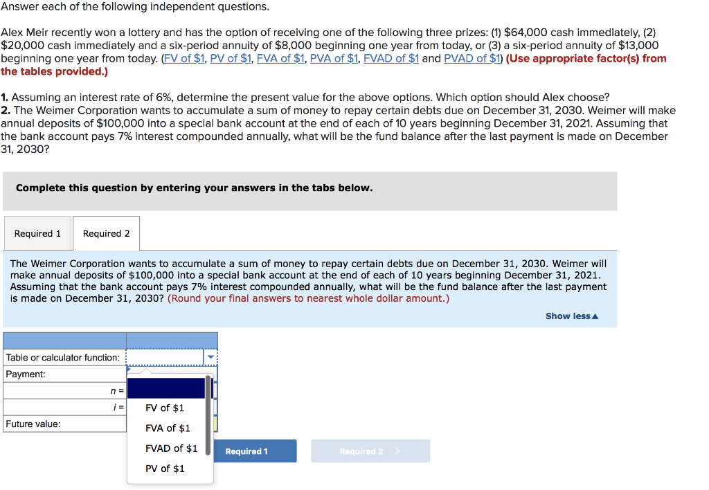 Solved Answer each of the following independent questions. | Chegg.com
