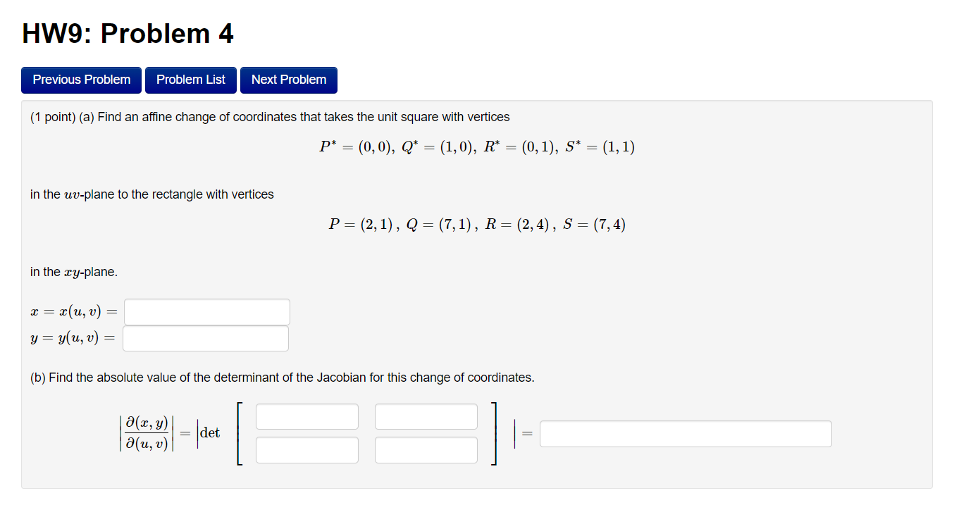 Solved HW9: Problem 4 Previous Problem Problem List Next | Chegg.com