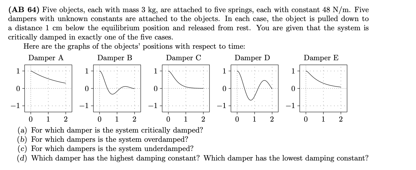 Solved (AB 64) Five objects, each with mass 3 kg, are | Chegg.com