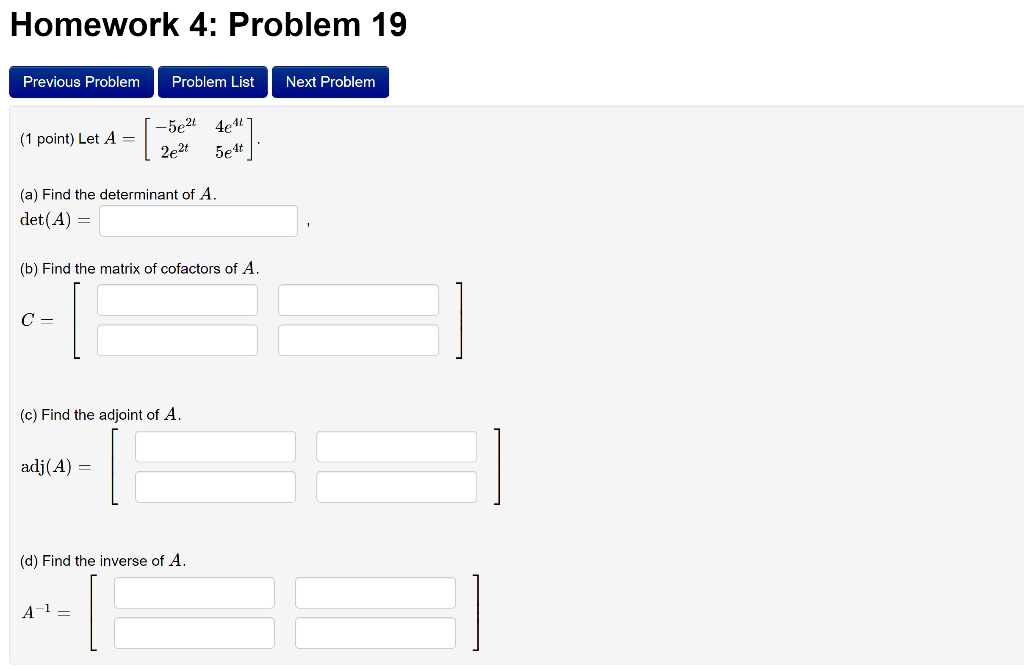 Solved Homework 4 Problem 19 Previous Problem Problem List