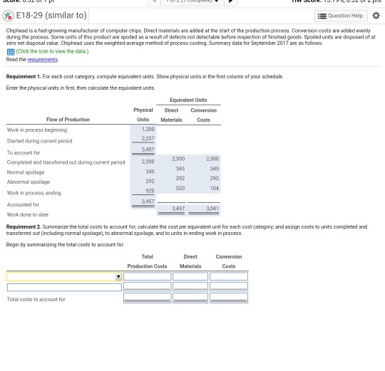 Solved E18-29 (similar to) Question Help Chiphead is a | Chegg.com