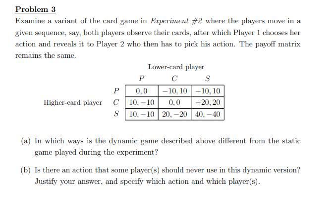 Problem 3 Examine a variant of the card game in | Chegg.com