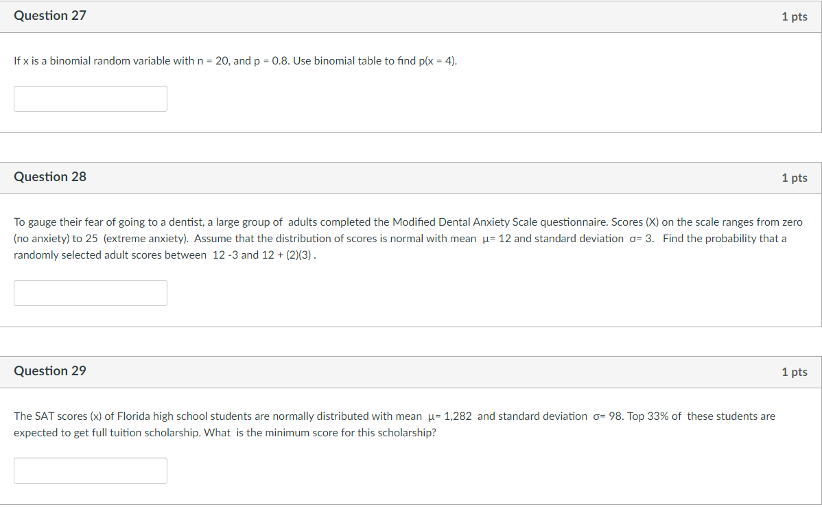 Solved If x is a binomial random variable with n=20, and | Chegg.com