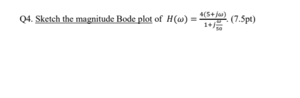 Solved Q4. ﻿Sketch the magnitude Bode plot of | Chegg.com