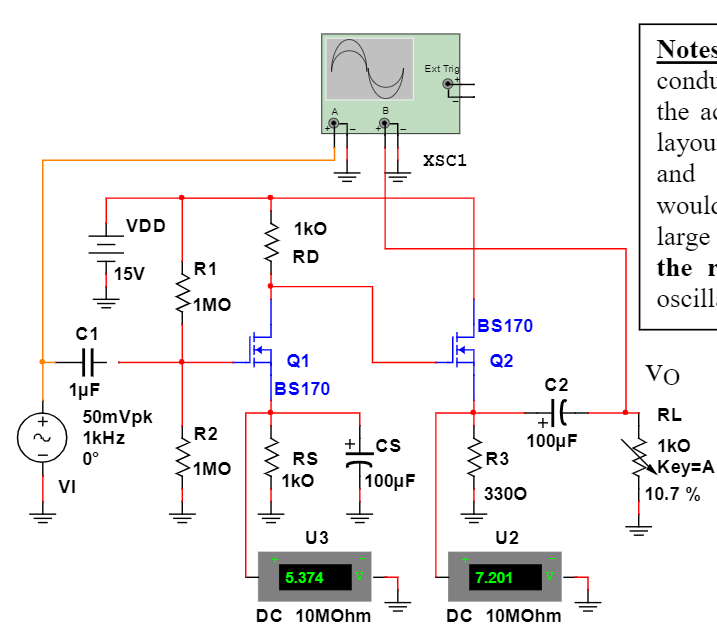 Solved Common Drain (Source Follower) Amplifier. The drain | Chegg.com