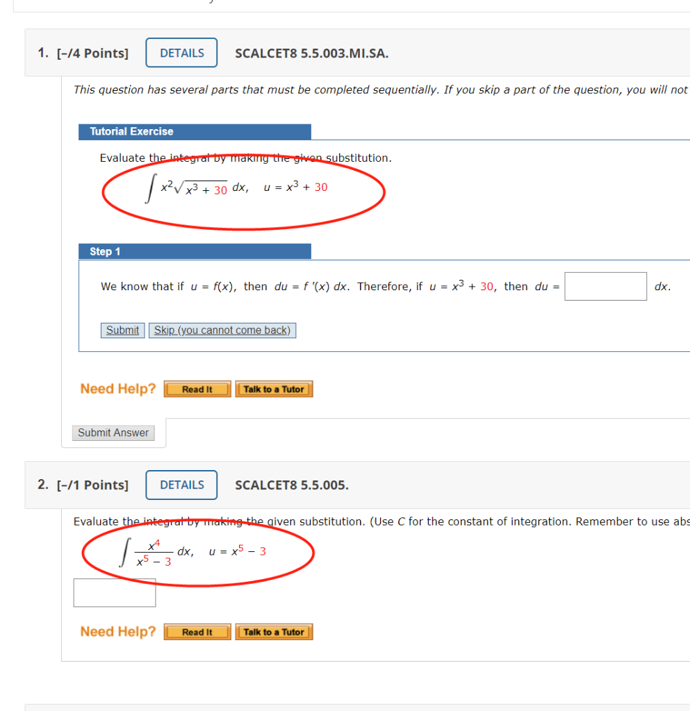 Solved 1. [-14 Points] DETAILS SCALCET8 5.5.003.MI.SA. This | Chegg.com