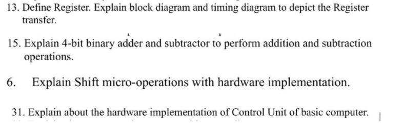Solved 13. Define Register. Explain block diagram and timing | Chegg.com