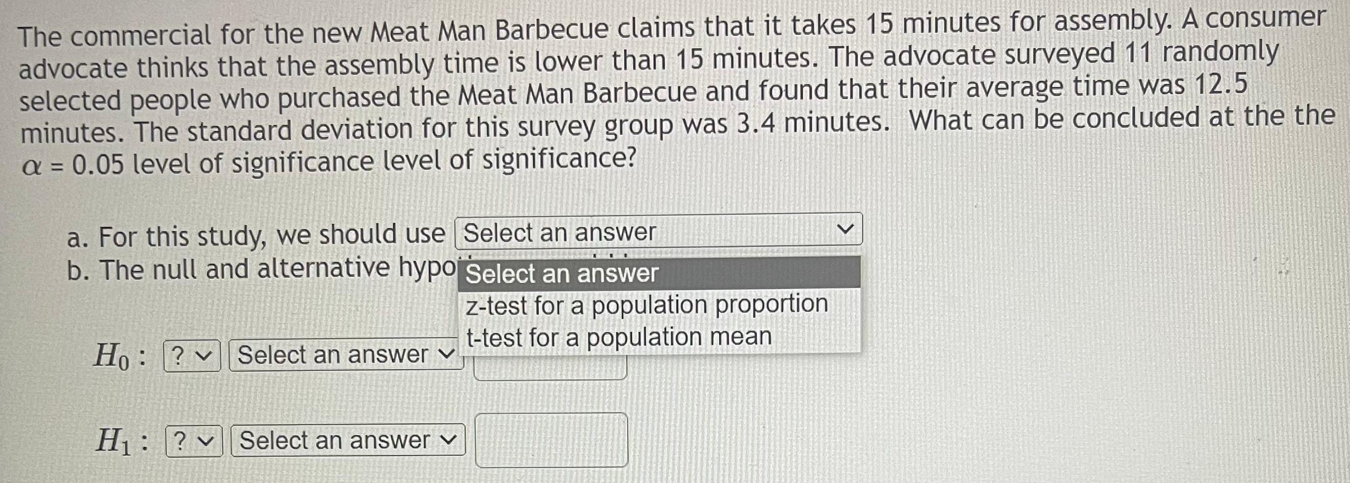 Solved The commercial for the new Meat Man Barbecue claims | Chegg.com