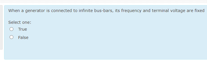 Solved When a generator is connected to infinite bus-bars, | Chegg.com