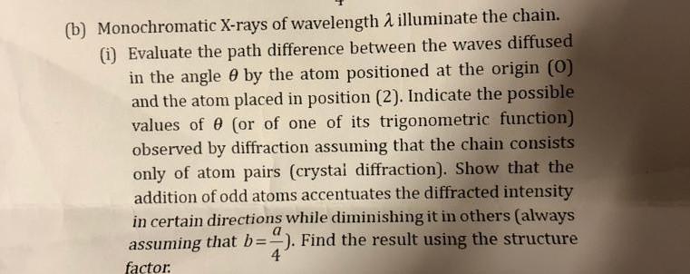 Solved DELIN Exercise 15: X-ray diffraction by a row of | Chegg.com