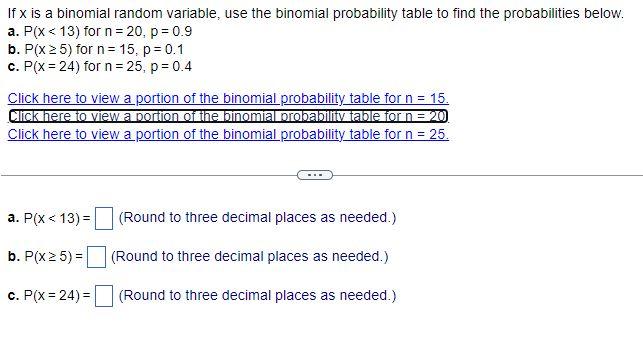 Solved If x is a binomial random variable, use the binomial | Chegg.com