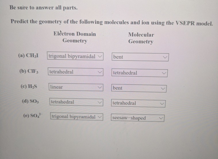 Ch3i Electron Domain Geometry
