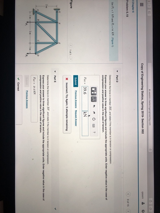 Solved Copy of Engineering Statics, Spring 2019- Section 002 | Chegg.com