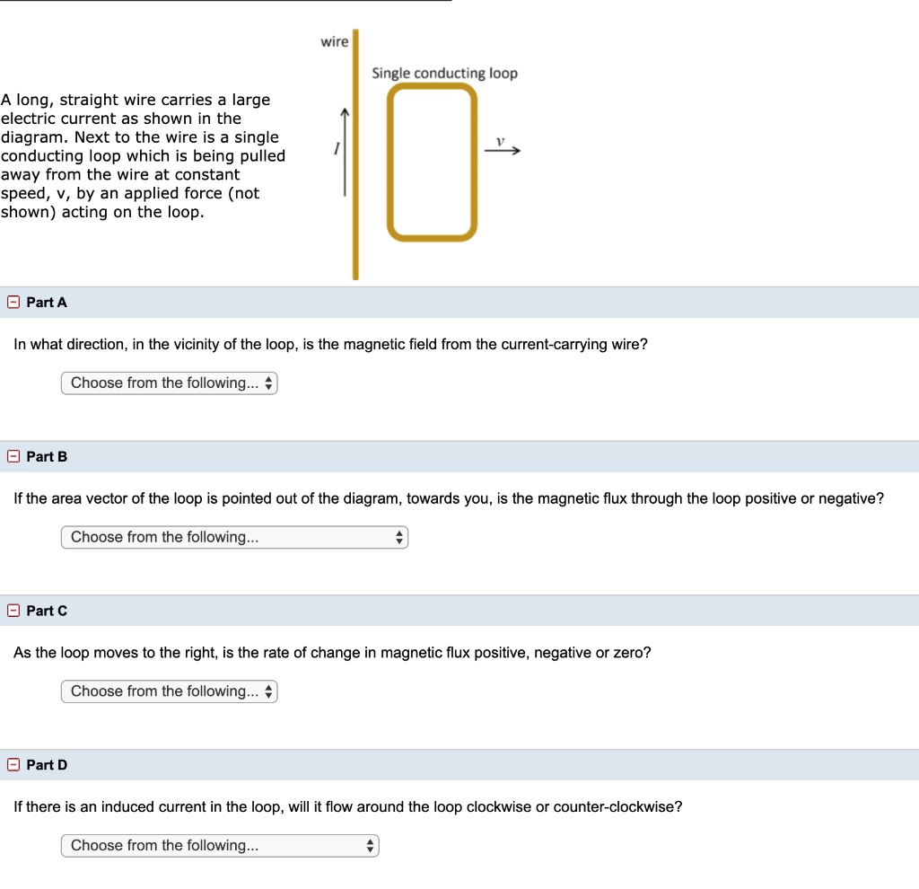 Solved wire Single conducting loop A long, straight wire | Chegg.com