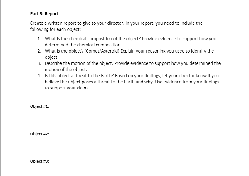 Part 3: Report Create a written report to give to | Chegg.com