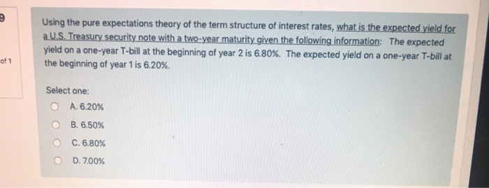 Solved Using the pure expectations theory of the term | Chegg.com