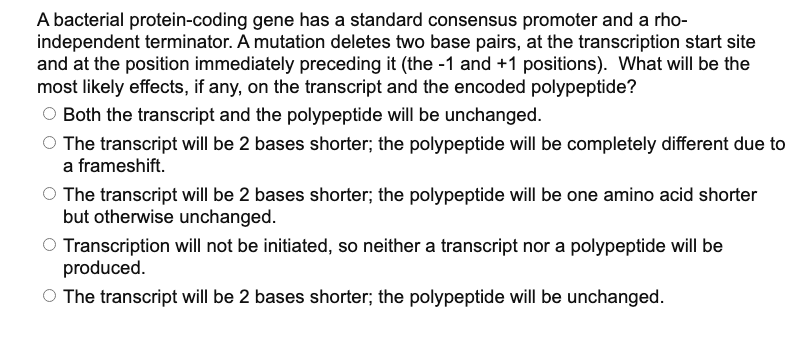Solved A bacterial protein-coding gene has a standard | Chegg.com