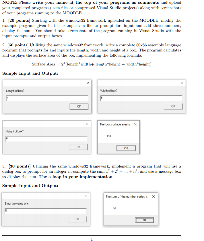 NOTE: Please write your name at the top of your | Chegg.com