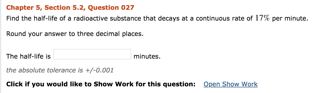 Solved Chapter 5, Section 5.2, Question 027 Find the | Chegg.com