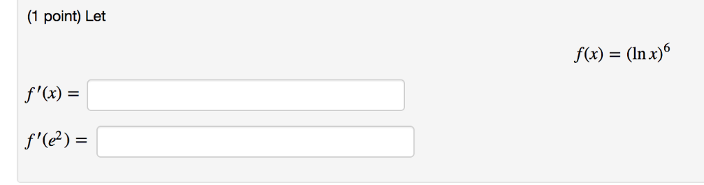 Solved (1 point) If f(x) = 31x In(x), find f'(x). f'(x) = | Chegg.com