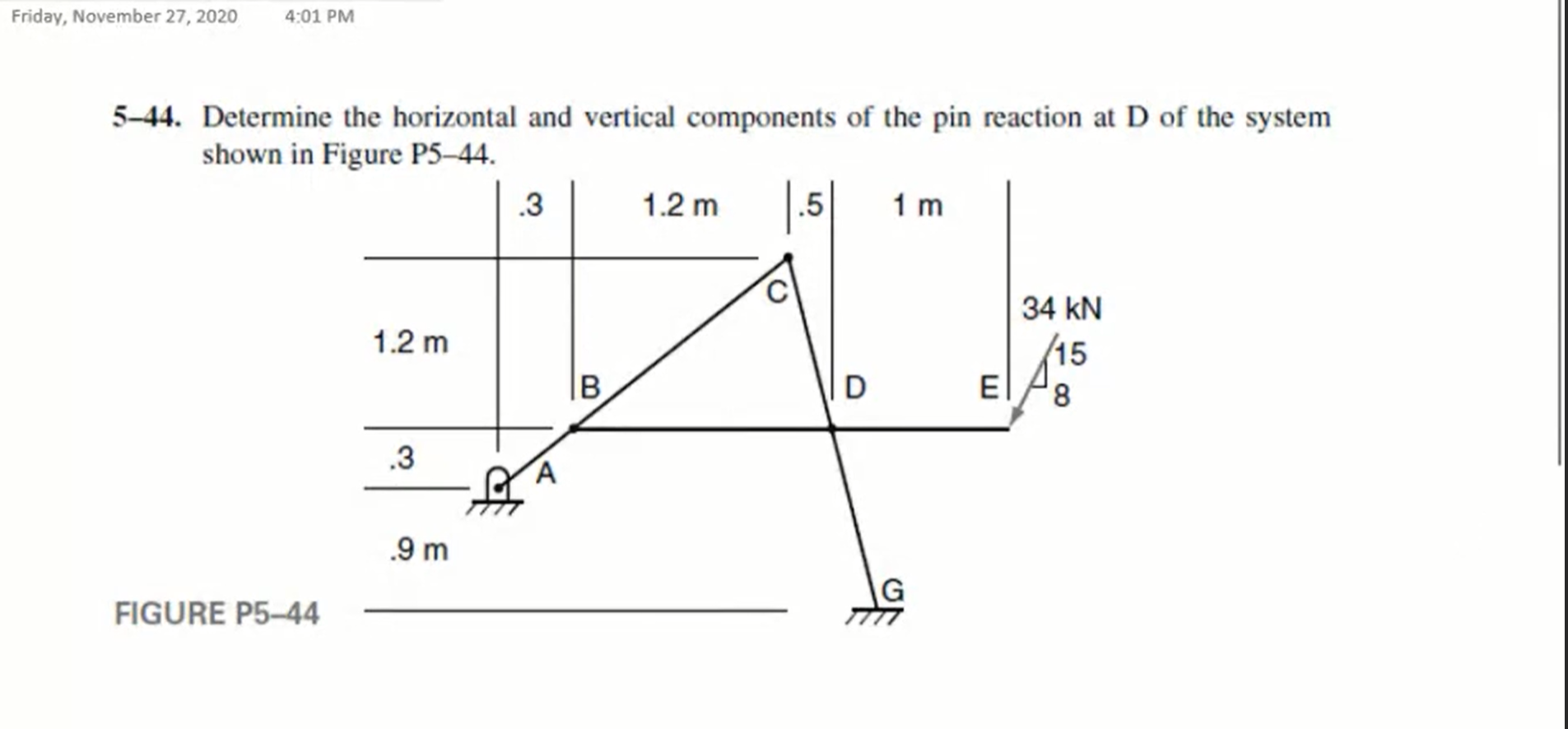 Solved 5-28. Using the method of sections, determine the | Chegg.com