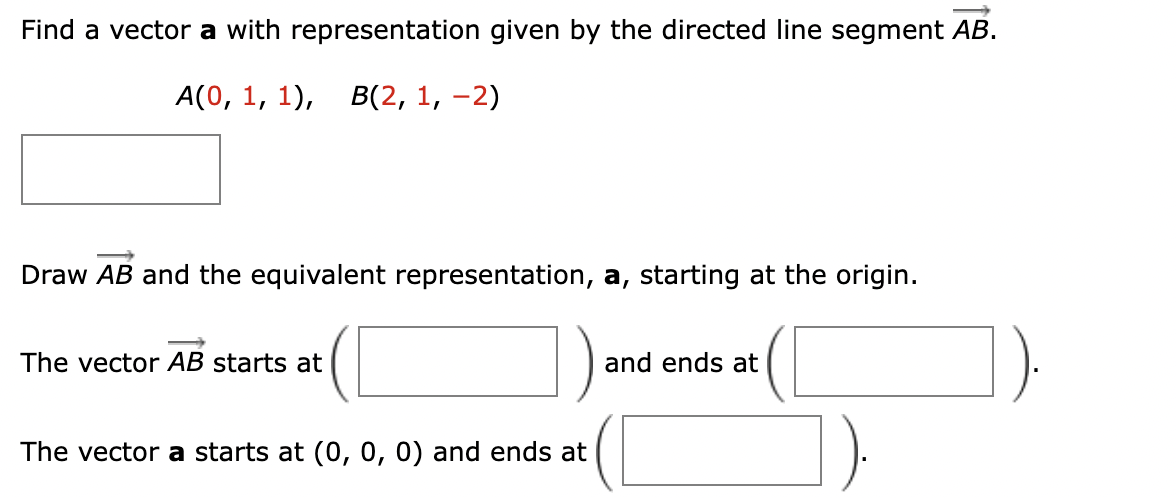 Solved Find a vector a with representation given by the | Chegg.com