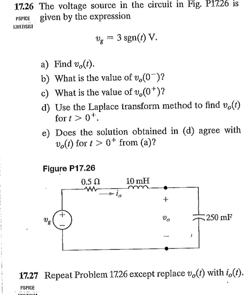 Solved 17.26 The voltage source in the circuit in Fig. | Chegg.com