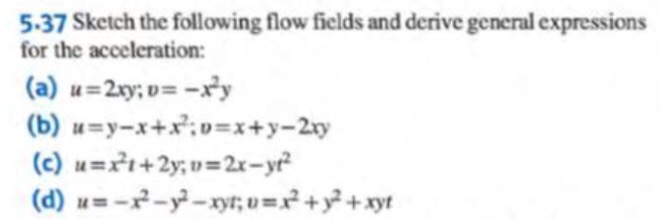 Solved Sketch the following flow fields and derive general | Chegg.com