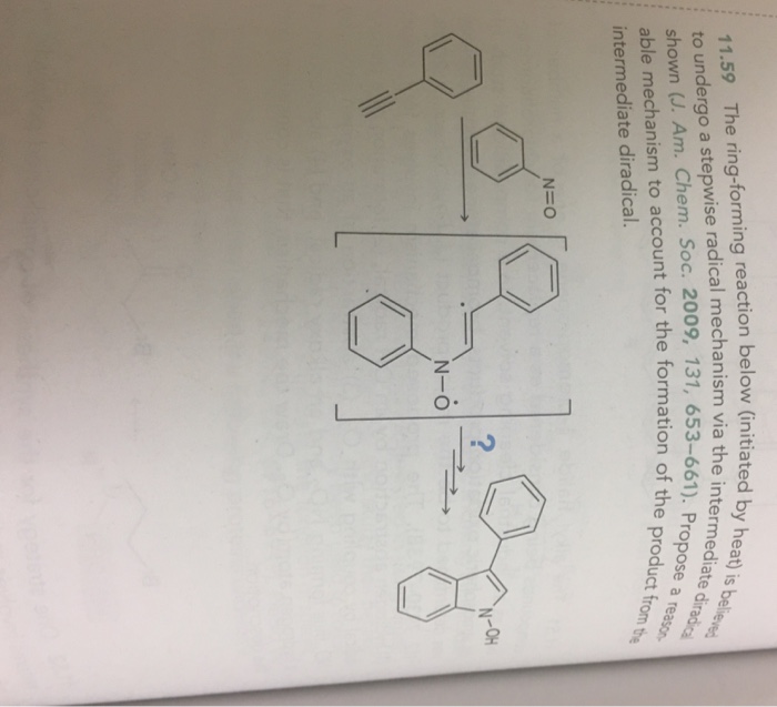 11.59 The ring-forming reaction below (initiated b | Chegg.com