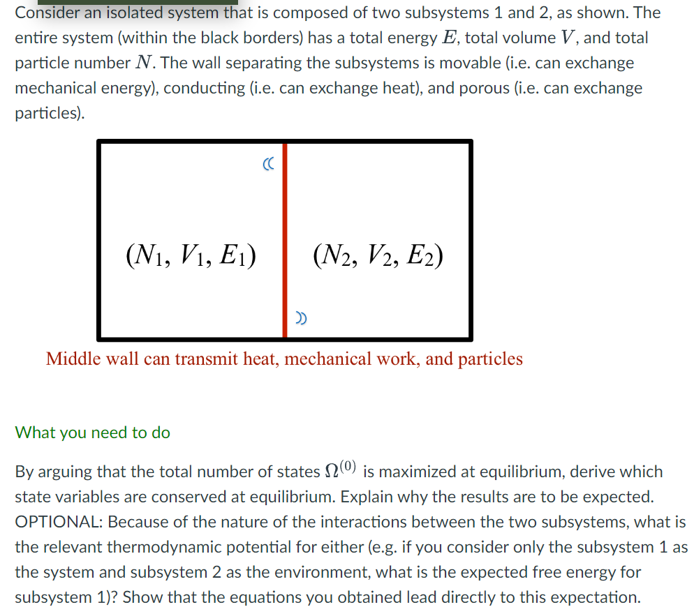 Consider an isolated system that is composed of two | Chegg.com Consider an isolated system that is composed of two | Chegg.com