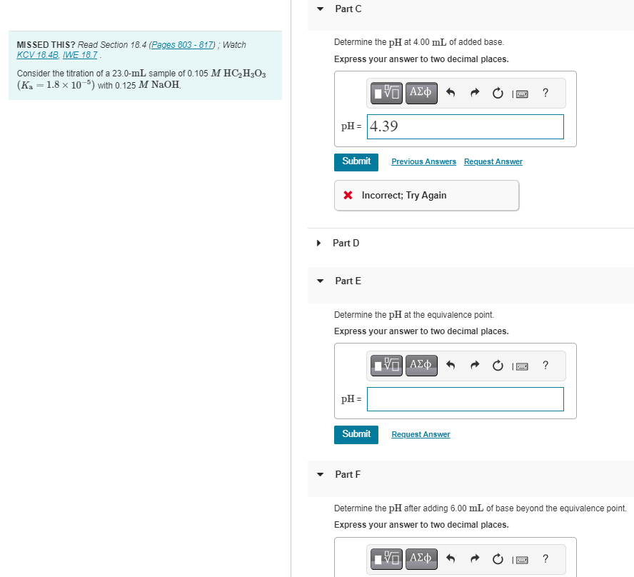 Solved MISSED THIS? Read Section 18.4; Watch Determine the | Chegg.com