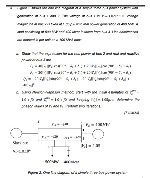 Solved ii. Figure 2 shows the one line diagram of a simple | Chegg.com