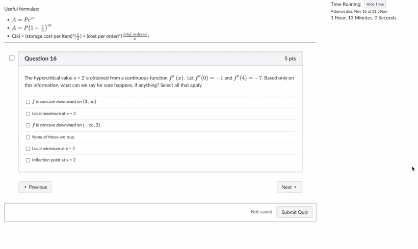 Solved Useful formulae: Time Running: - A=Pert Attempt duc: | Chegg.com