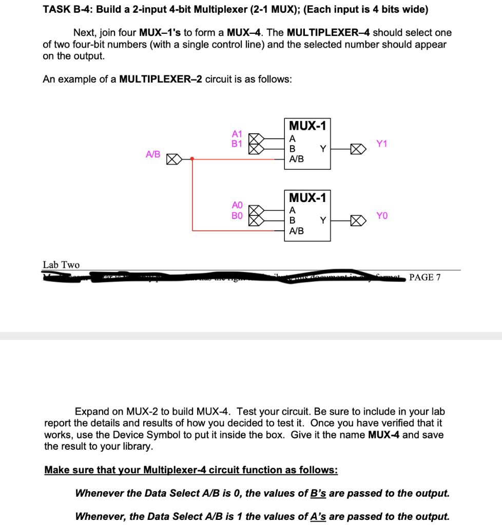 Solved TASK B 4 Build A 2 input 4 bit Multiplexer 2 1 Chegg Solved TASK B 4 Build A 2 input 4 bit Multiplexer 2 1 Chegg