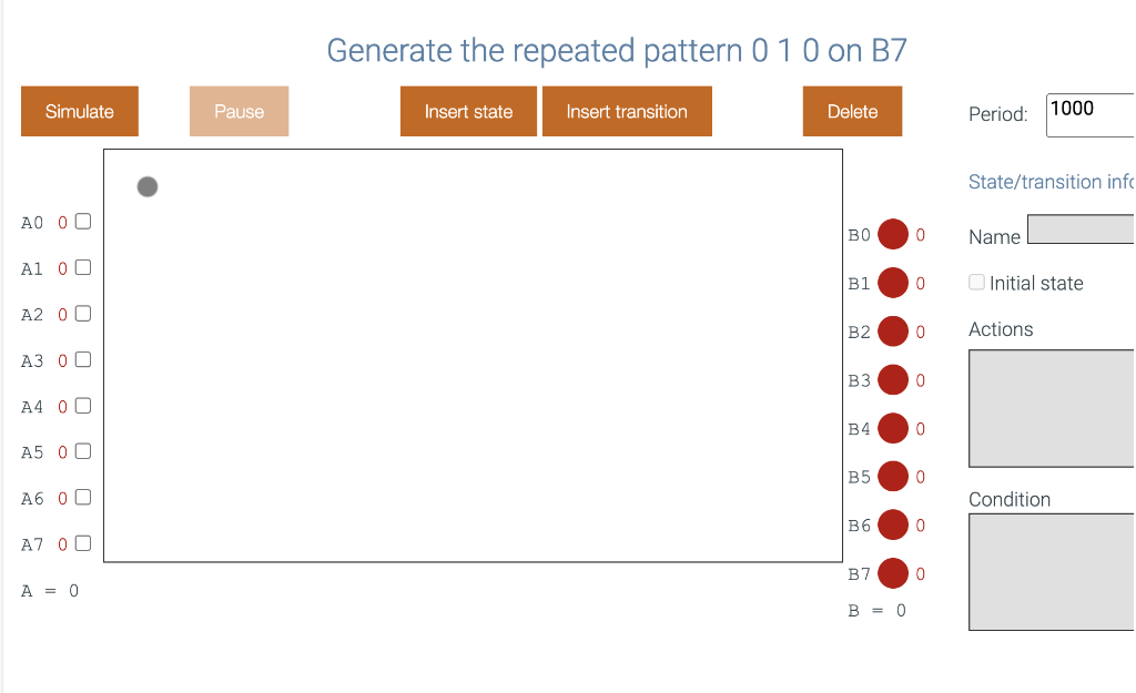 Generate the repeated pattern 010 on B7 | Chegg.com