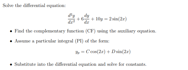 Solve the differential | Chegg.com