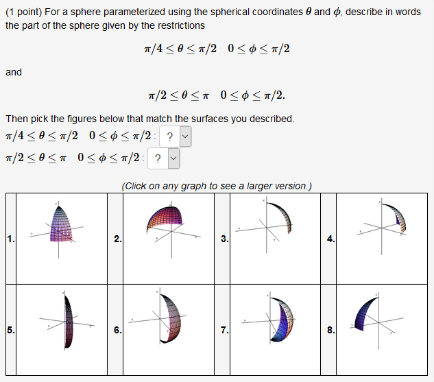 Solved 1 Point For A Sphere Parameterized Using The
