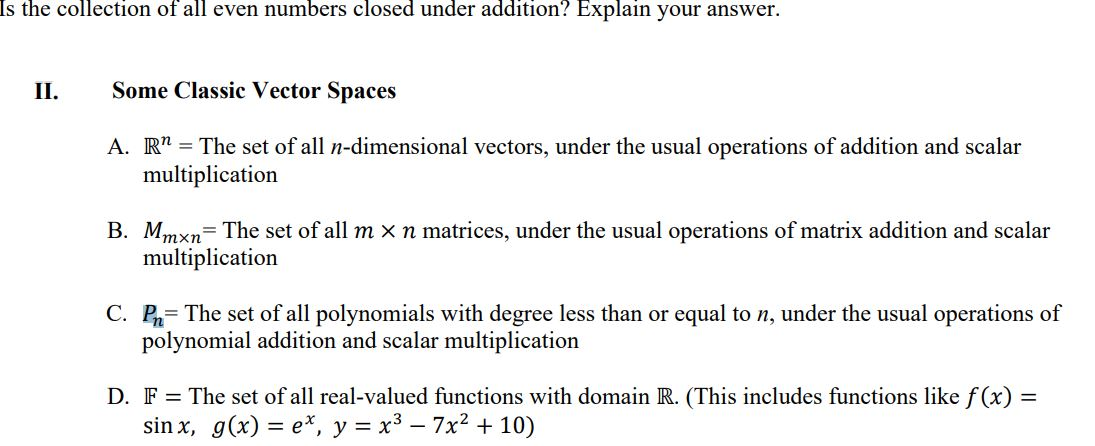 Solved Is the collection of all even numbers closed under | Chegg.com