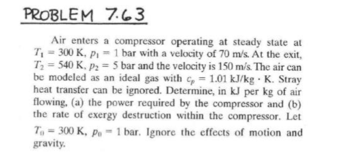 Solved Air enters a compressor operating at steady state at | Chegg.com