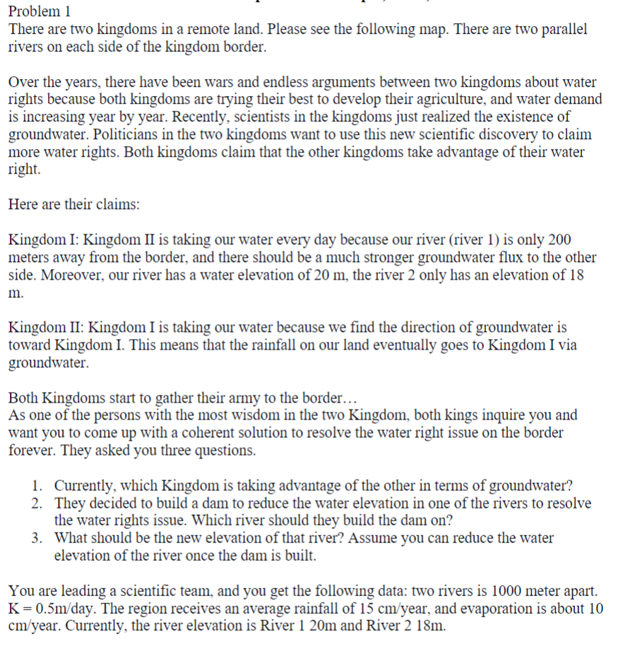 Solved Problem 1 There are two kingdoms in a remote land. | Chegg.com