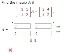 Solved Find the matrix A if [1]-[2] | Chegg.com