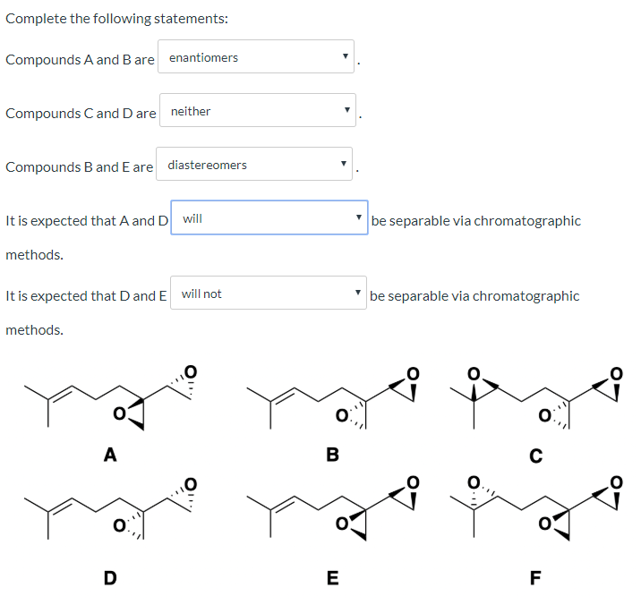 Solved Complete the following statements: Compounds A and B | Chegg.com