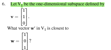 Solved Let V1 be the one-dimensional subspace defined by | Chegg.com