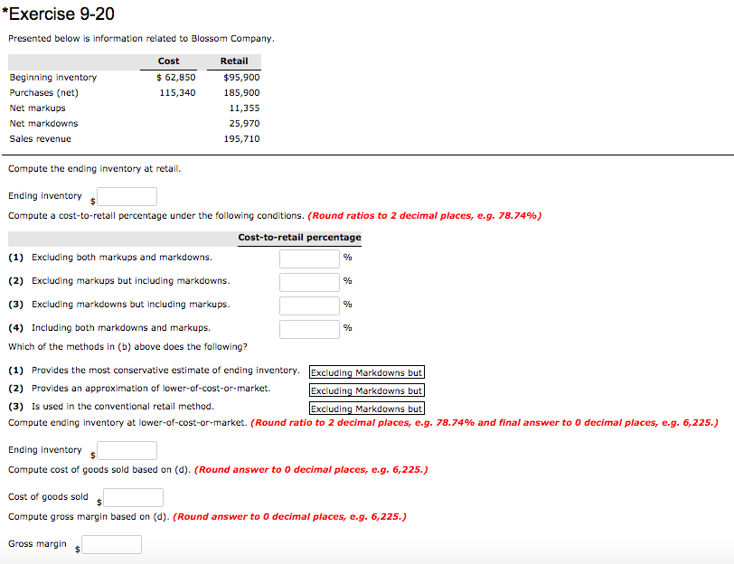 Solved Exercise 9-20 Presented below is information related | Chegg.com