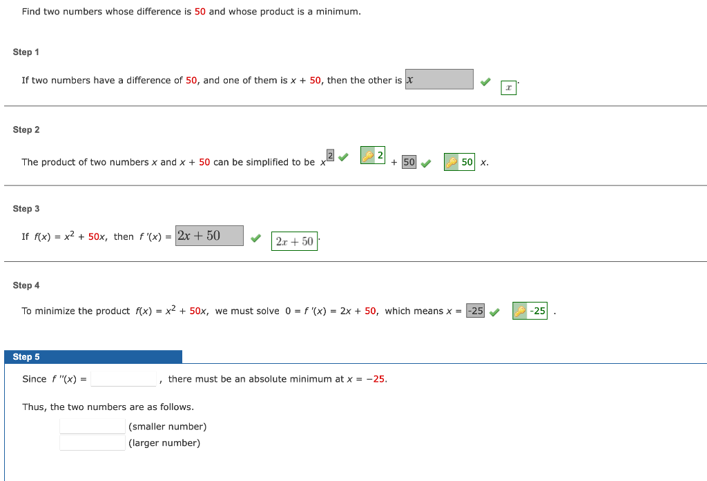 Solved Find two numbers whose difference is 50 and whose | Chegg.com