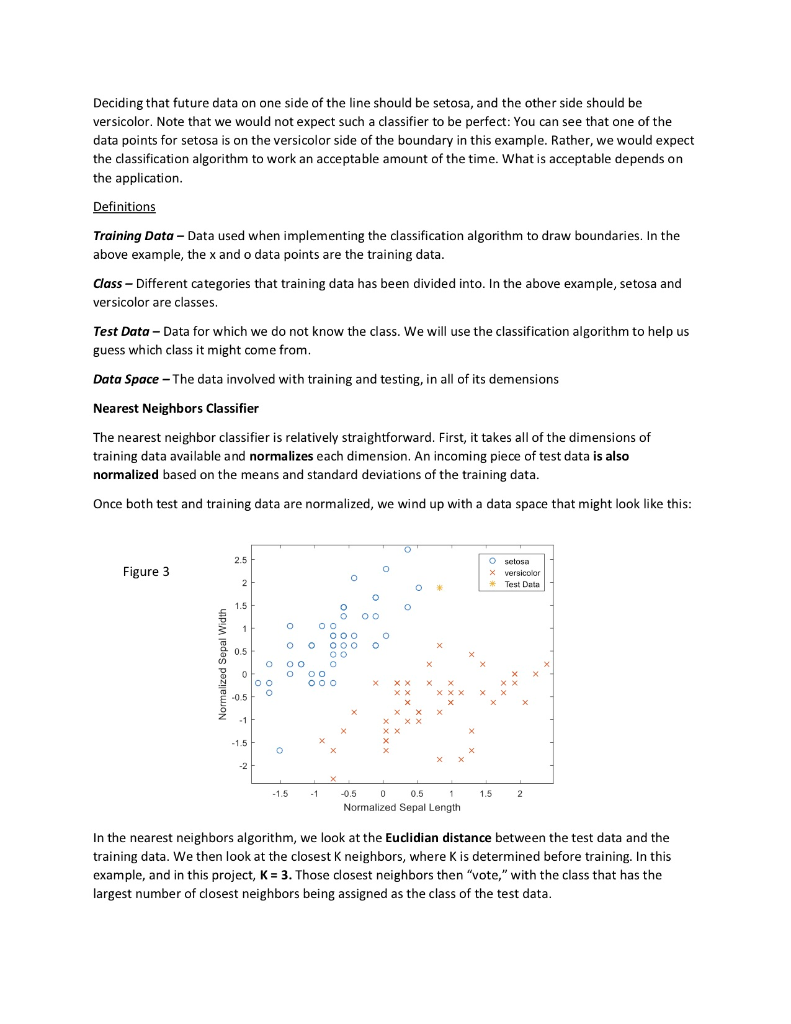Solved Project 4 - The Nearest Neighbors Classification | Chegg.com