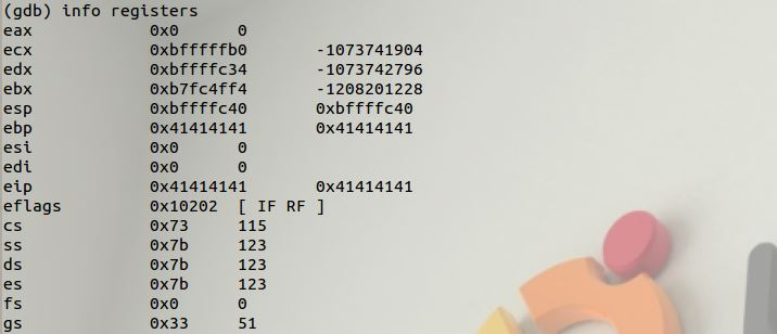 SEEDUbuntu12.04 Check the stack. (gdb) info | Chegg.com