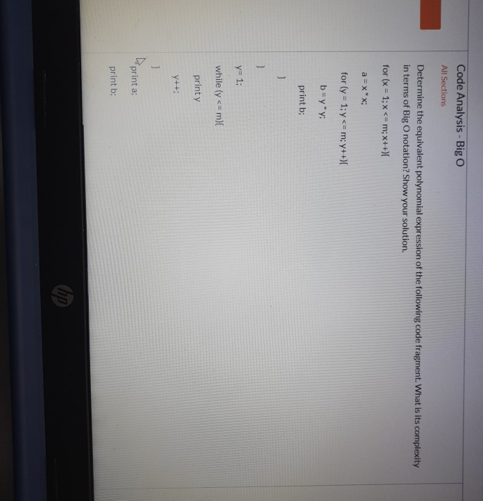 (Solved) : Code Analysis Big O Sections Determine Equivalent Polynomial ... (Solved) : Code Analysis Big O Sections Determine Equivalent Polynomial ...