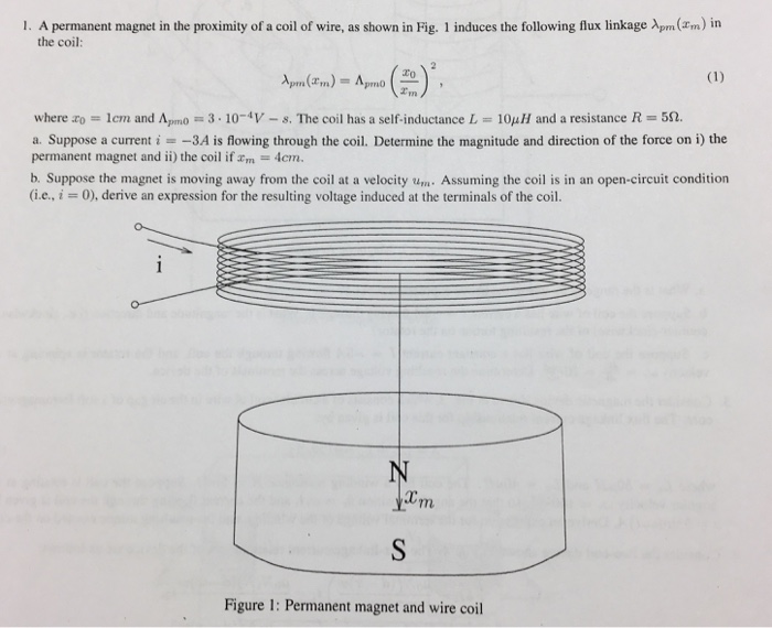 A permanent magnet in the proximity of a coil of | Chegg.com